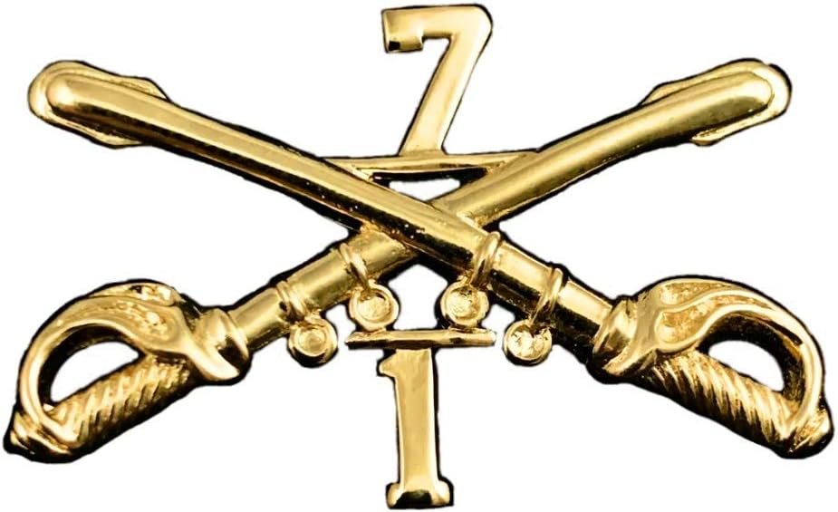 Amazon.com: US Army 1/7 7th Cavalry 1st Bn GarryOwen Crossed Saber Gold ...