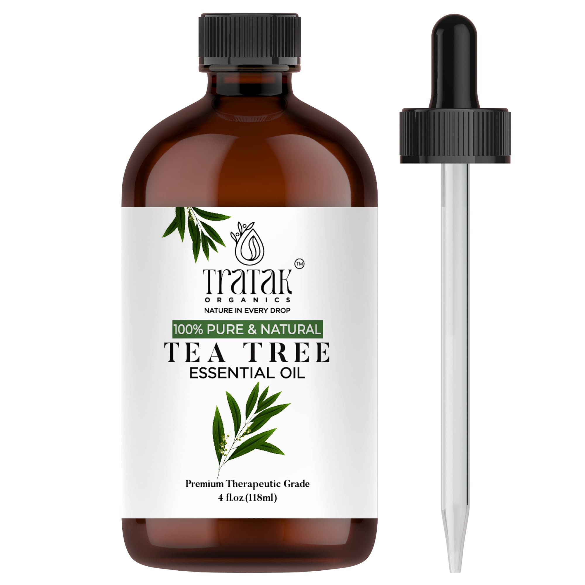 Amazon.com: TRATAK ORGANICS Tea Tree Essential Oil, 100% Pure & Natural ...