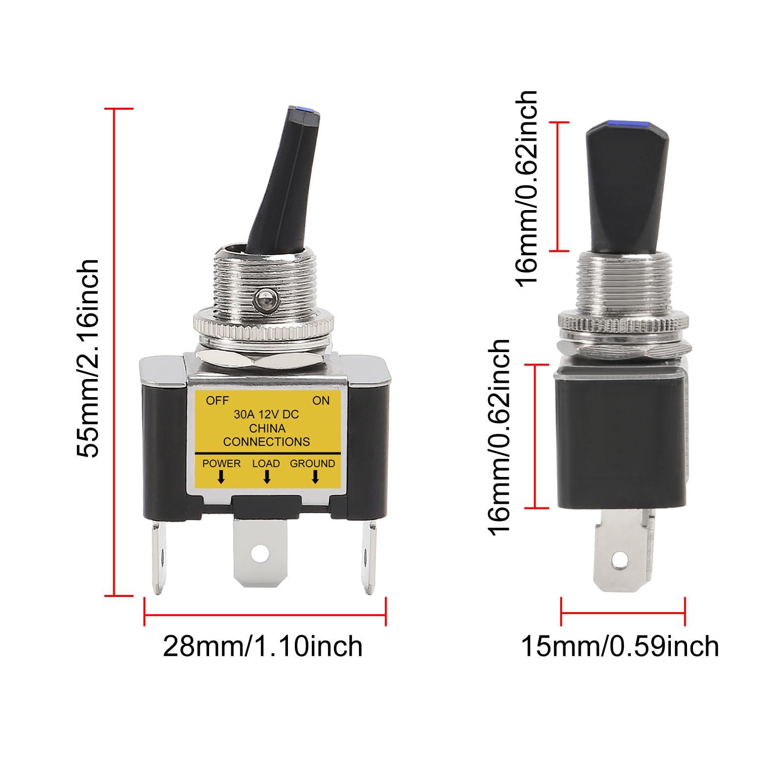 Snapklik.com : 4PCS Blue LED Toggle Switch 30 Amp 12 Volt Toggle Switch ...