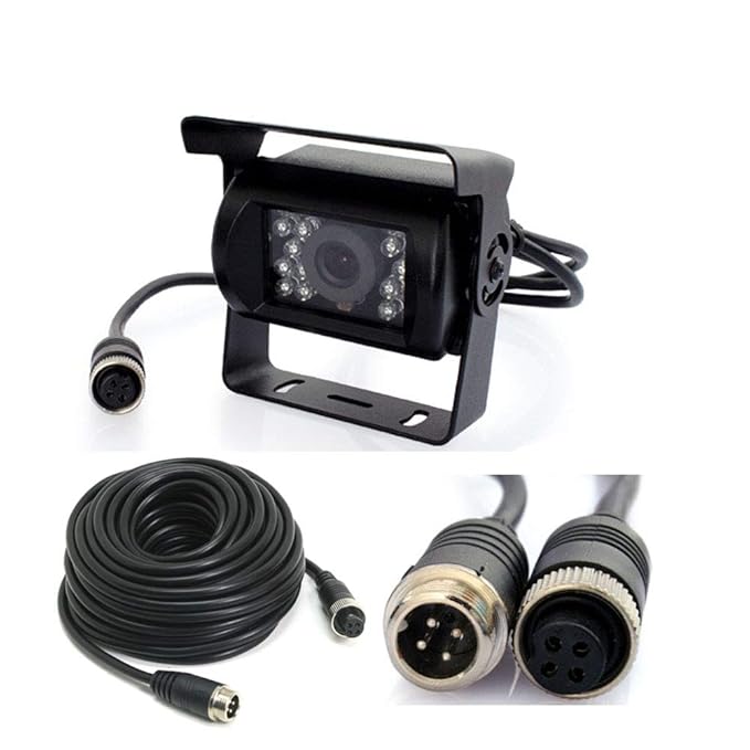 4 Pin Vehicle Backup Camera 12V-24V,18 LED IR Night Vision CCD Car Rear ...