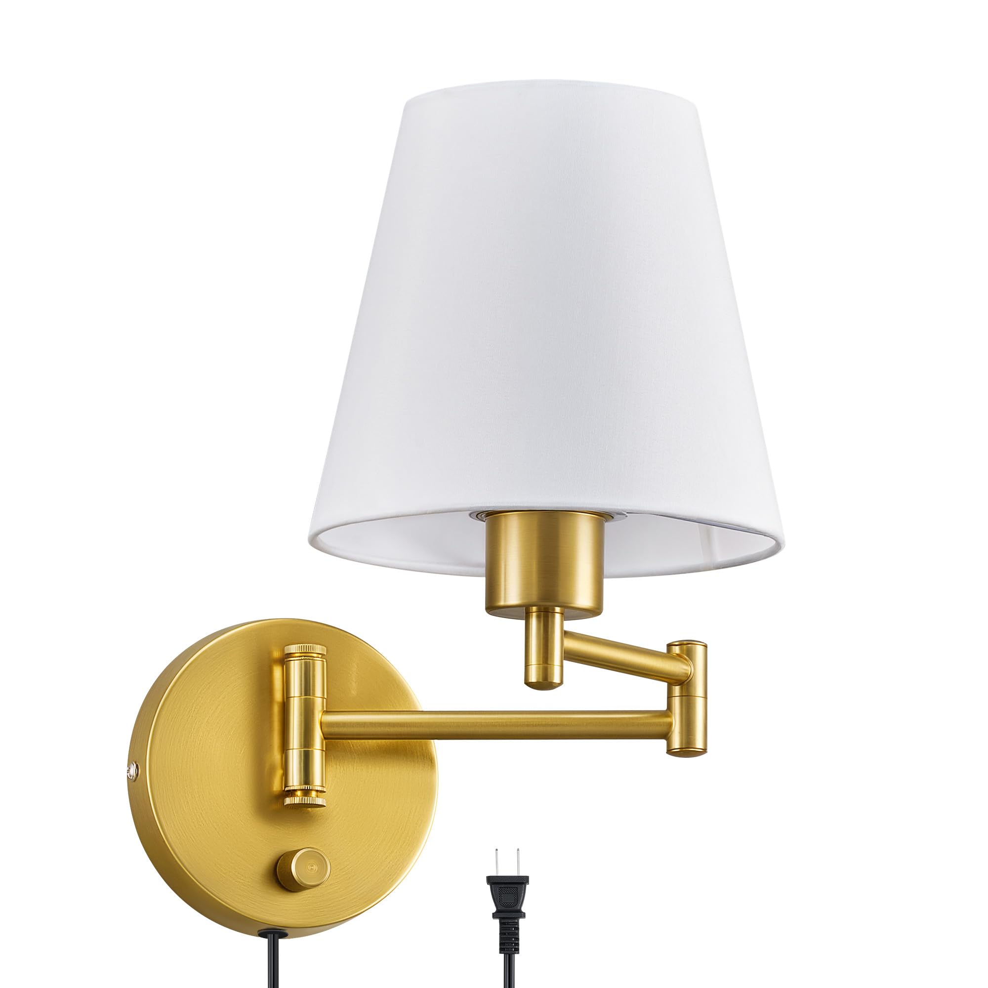 VONLUCE Swing Arm Wall Lamp, Plug in & Hardwired Wall Sconce ...