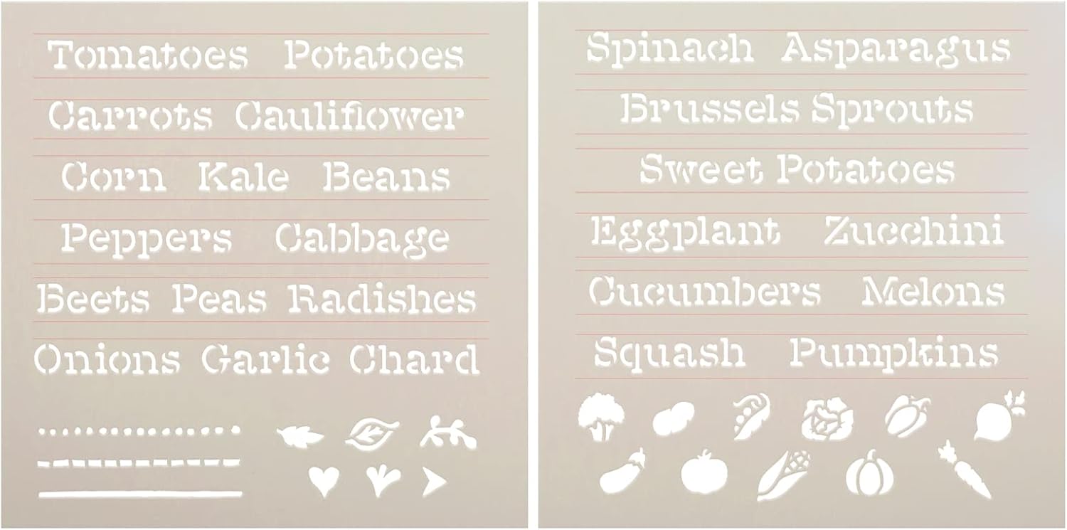 Amazon.com : Vegetable Label Stencil for DIY Garden Markers by ...