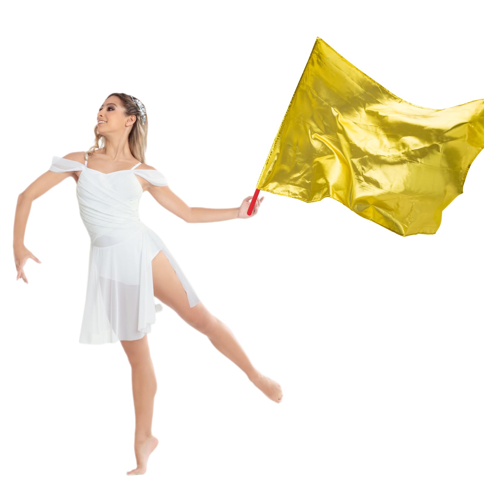2pcs Worship Flags, 55 Inch Dance Flags With Telescopic Flagpole Praise ...