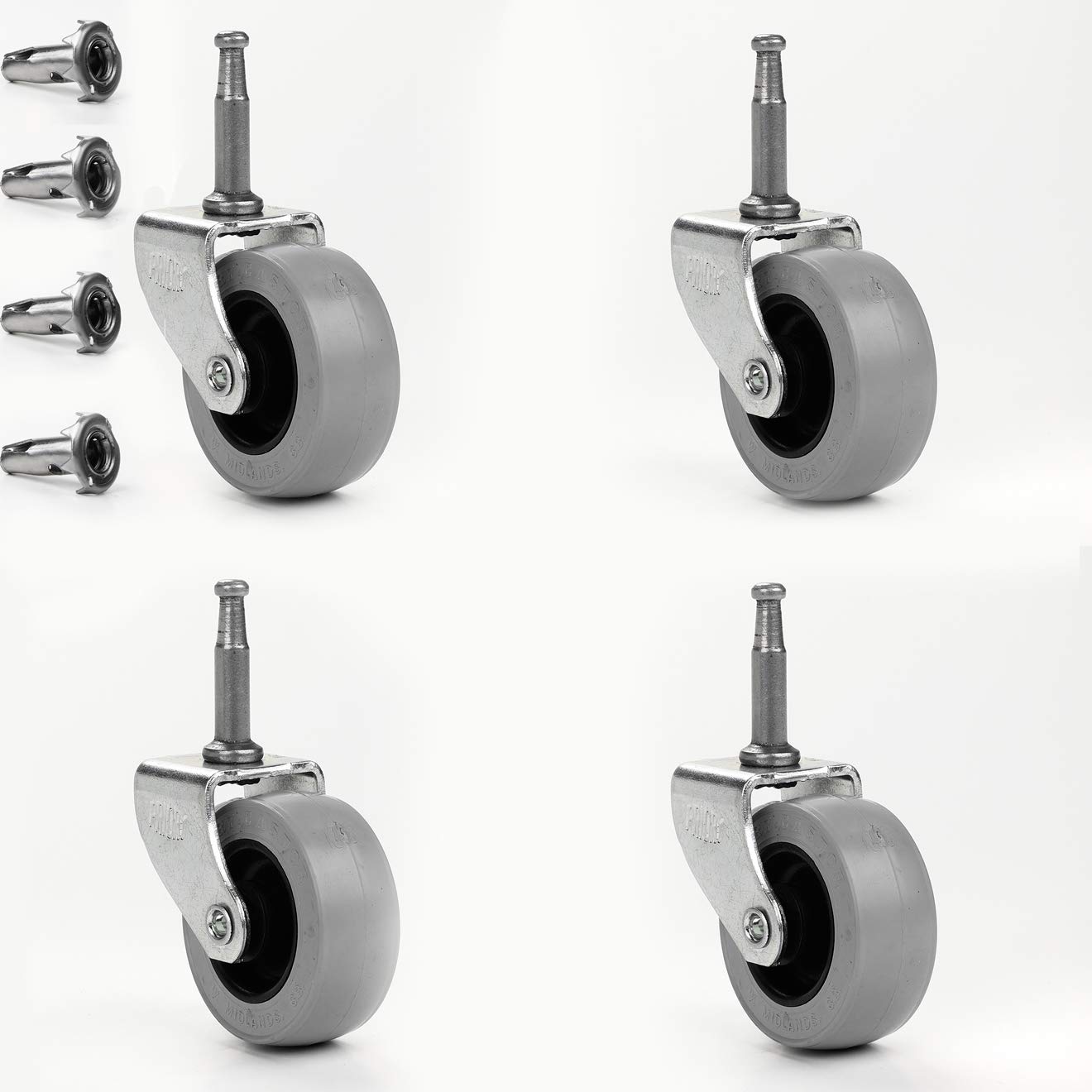 British Manufactured - 4 Castor Wheels | 50mm Peg Castor with Socket ...