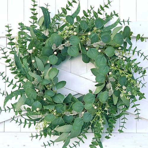 Amazon.com: MAINGKAUNG Spring Wreath 22 Inch Spring Summer Wreaths with ...