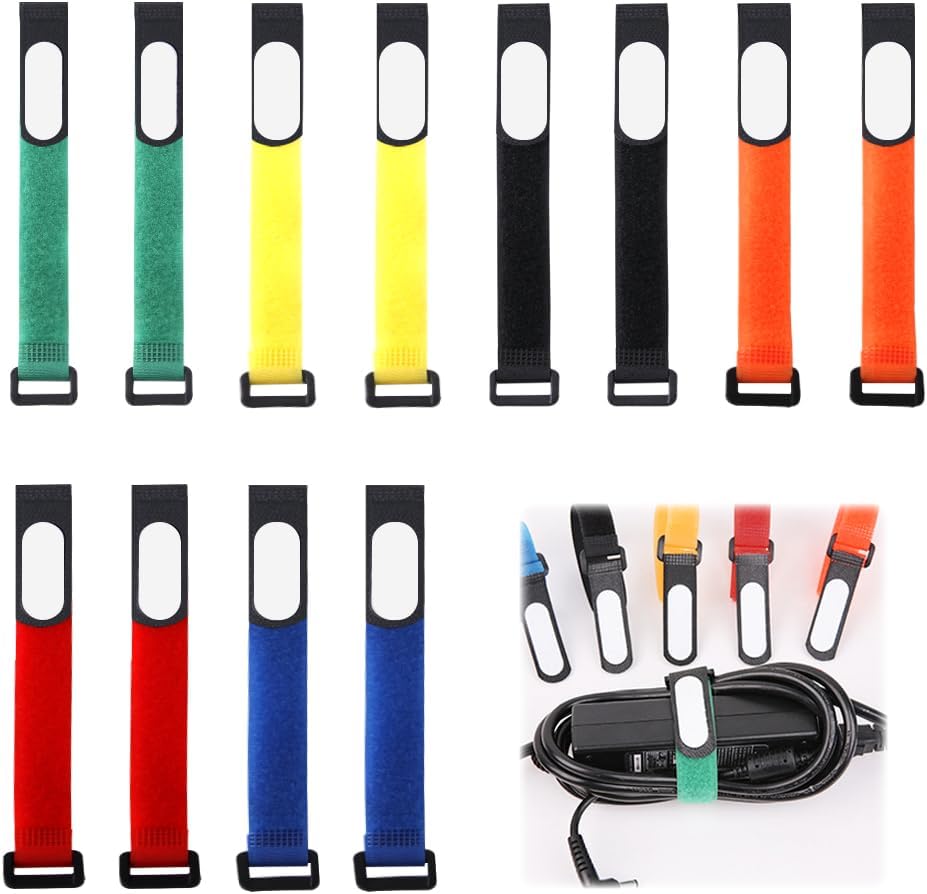 30Pcs Reusable Cable Ties, CTRUEE Cable Straps with Writable Label and ...