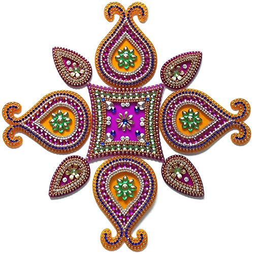 Buy Benari – Matka with Drop Kundan Rangoli Handcrafted Floor ...