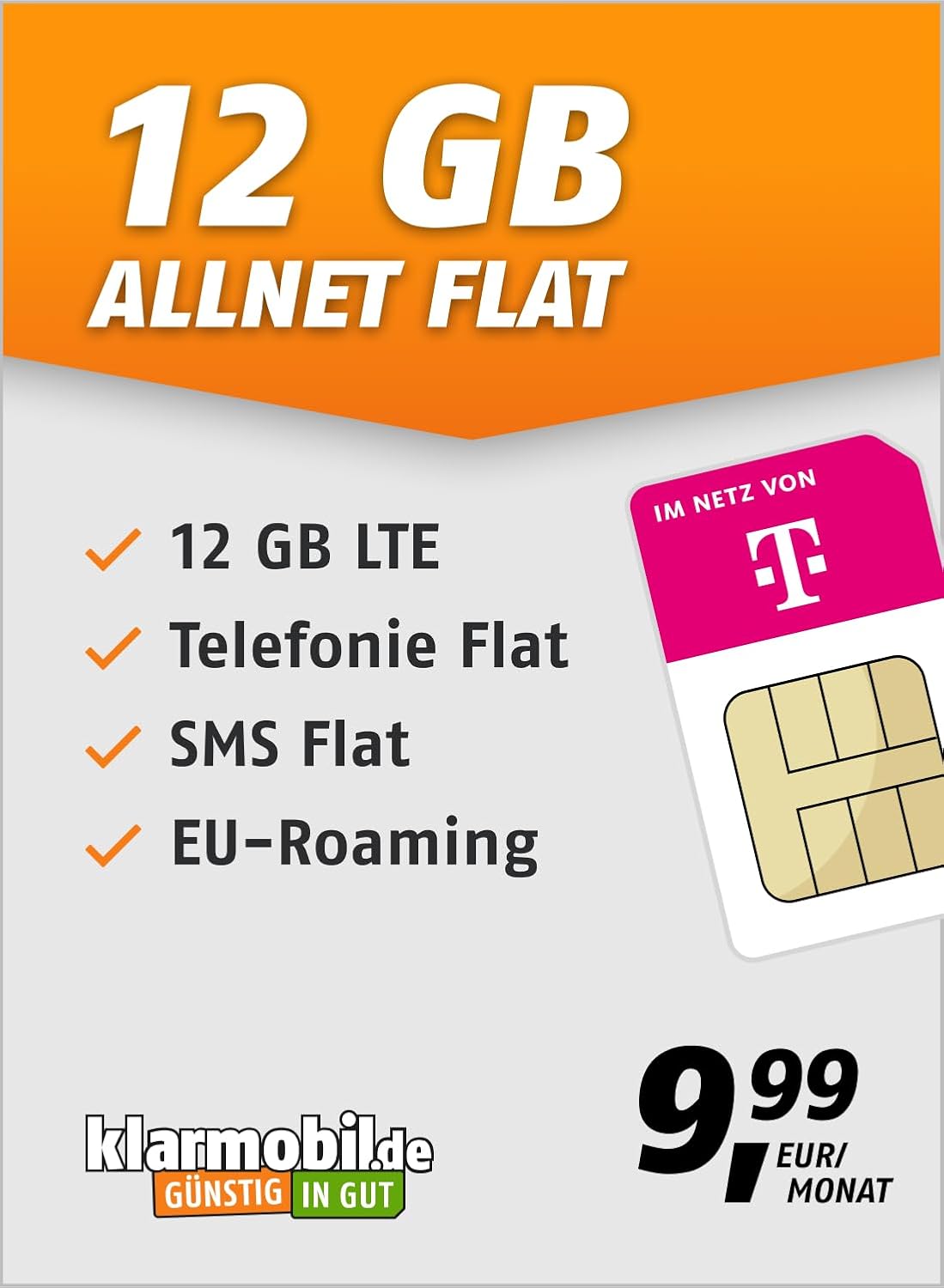 klarmobil Allnet Flat 12 GB – Handyvertrag 24 Monate im Telekom Netz ...