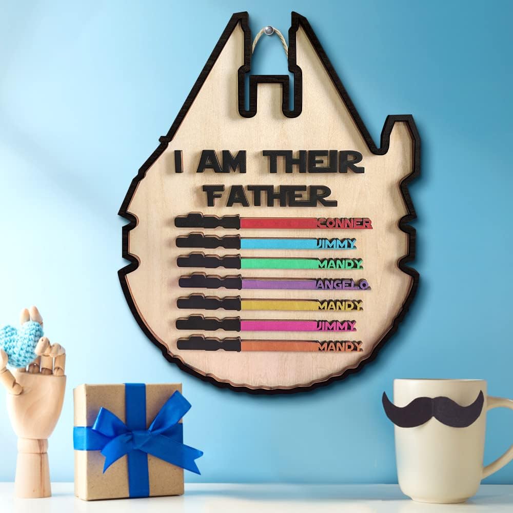 Amazon.com: Personalized Custom Colors Names Sabers Wooden Signs I AM ...