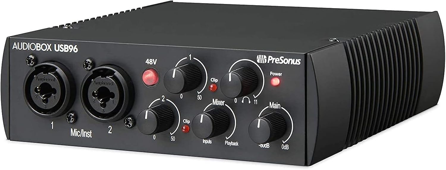 Amazon.com: PreSonus, 2 Audio Interface, Blue, PC/Mac-2 Mic Pres ...