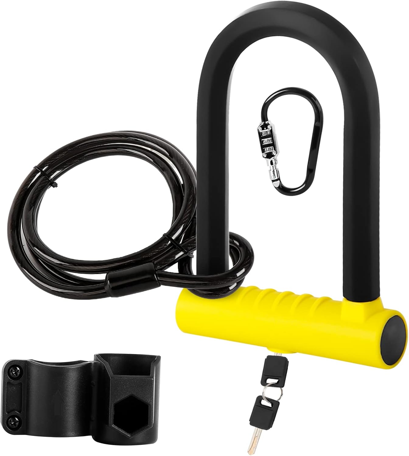 Amazon.com : AIWARGOD Bike U Lock with Cable Heavy Duty U-Lock for Road ...