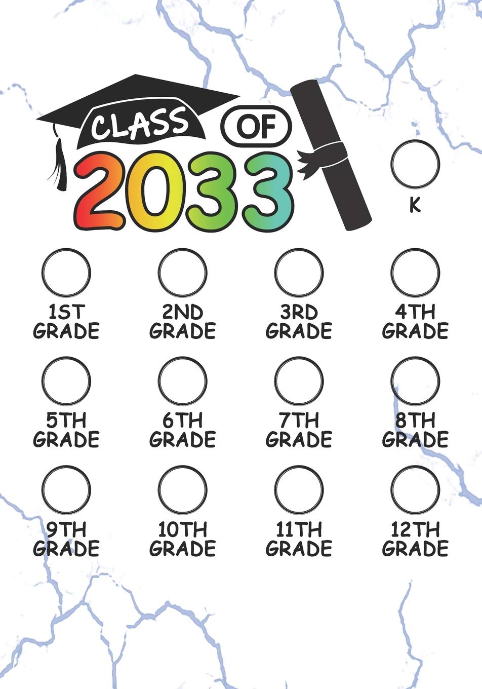 Buy Class of 2033 - K, 1st grade, 2nd grade, 3rd grade, 4th grade, 5th ...