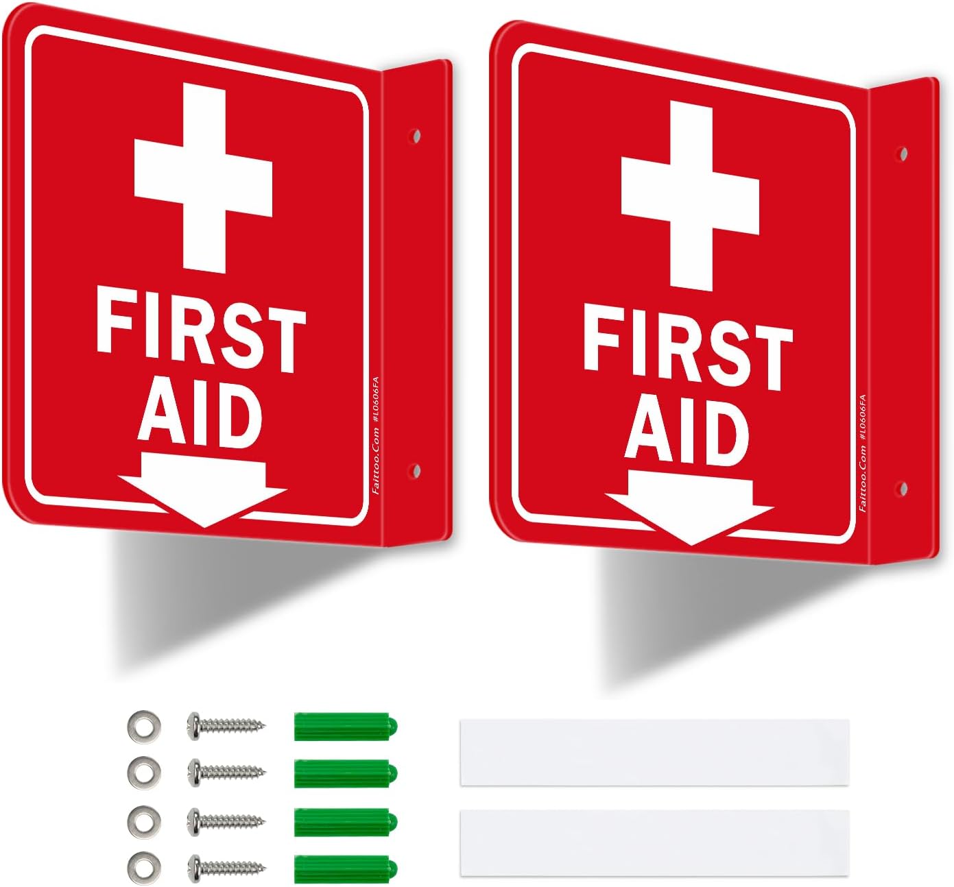 Amazon.com : T&R First Aid Kit Sign, First Aid Kit with Down Arrow - 2 ...