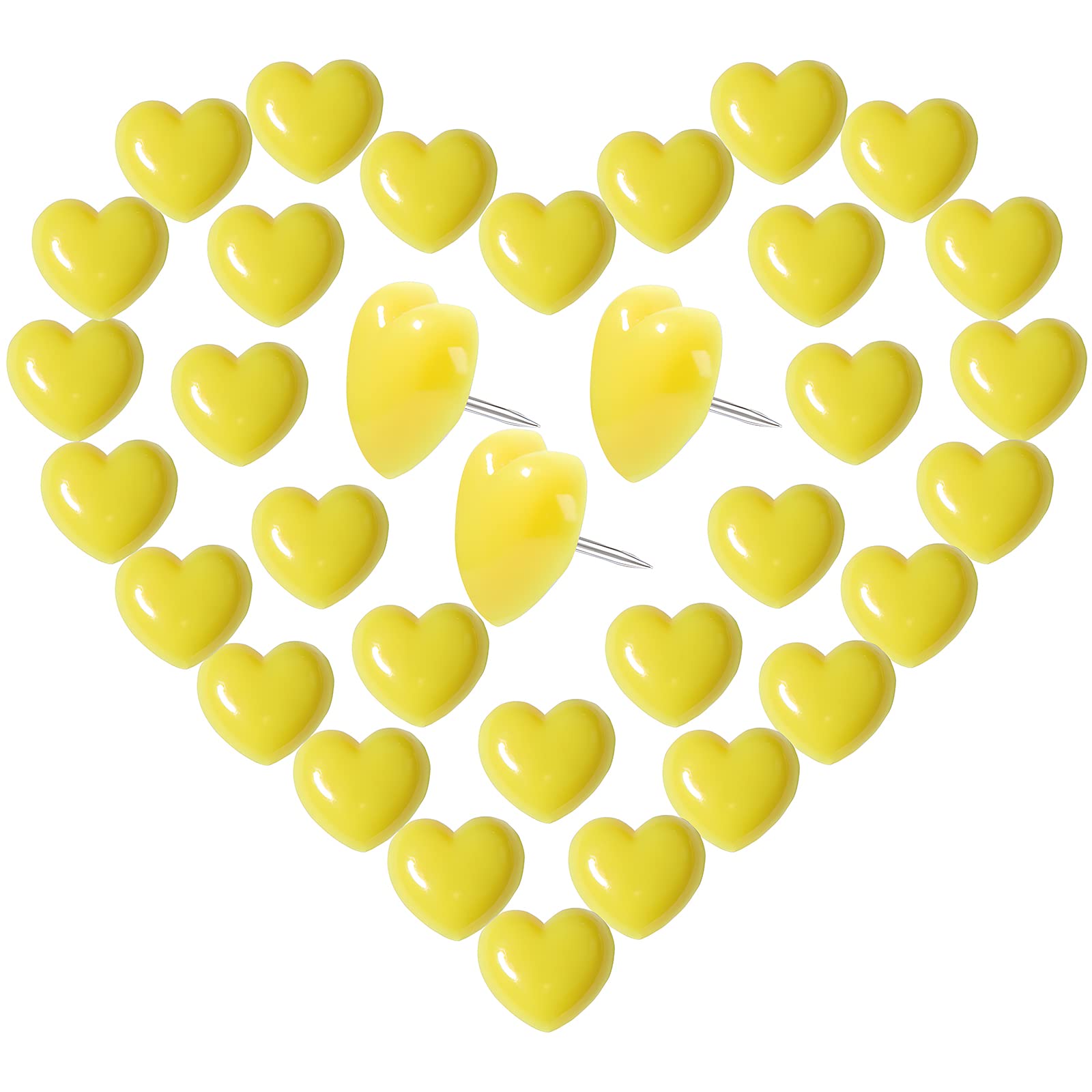 Amazon.com: VAPKER Love Heart Push Pins 150Pcs Yellow Thumb Tacks ...