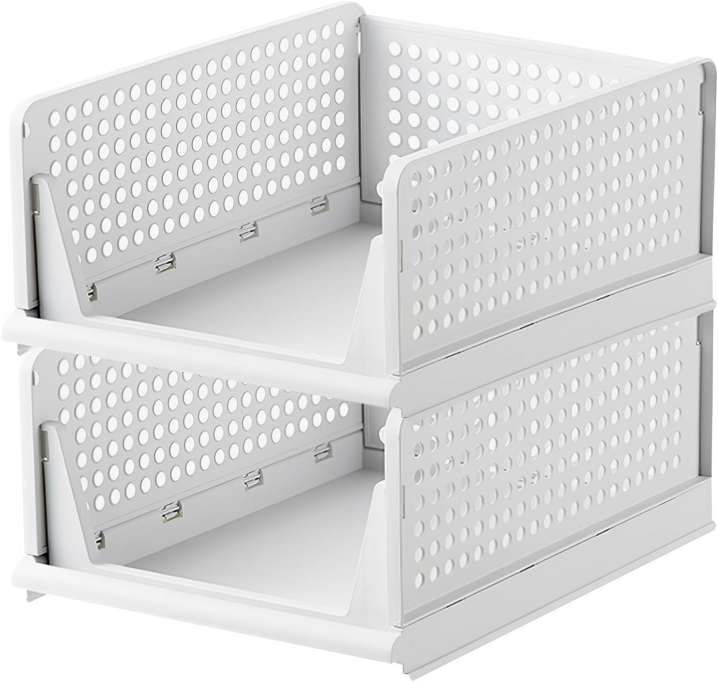 Amazon.com: QPEY Heavy Duty Stackable Closet Organizer,2 Pack Foldable ...