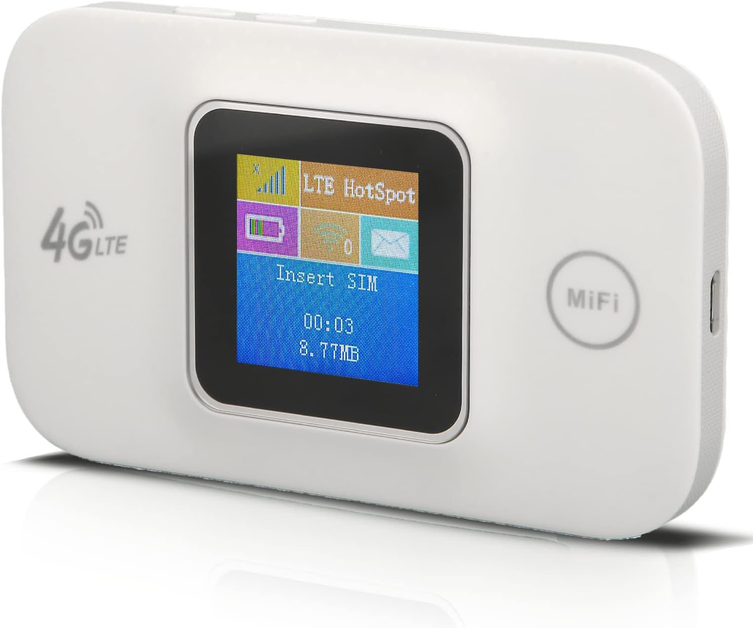 LTE Mobile Router, 4G WiFi Travel Router with SIM Card Slot and LED ...