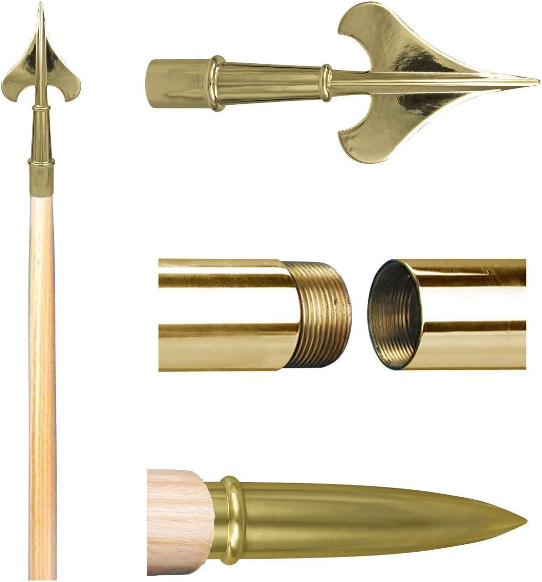 Amazon.com : EDER Flag Mfg Guidon Pole Set with Gold Fittings, 8 ...