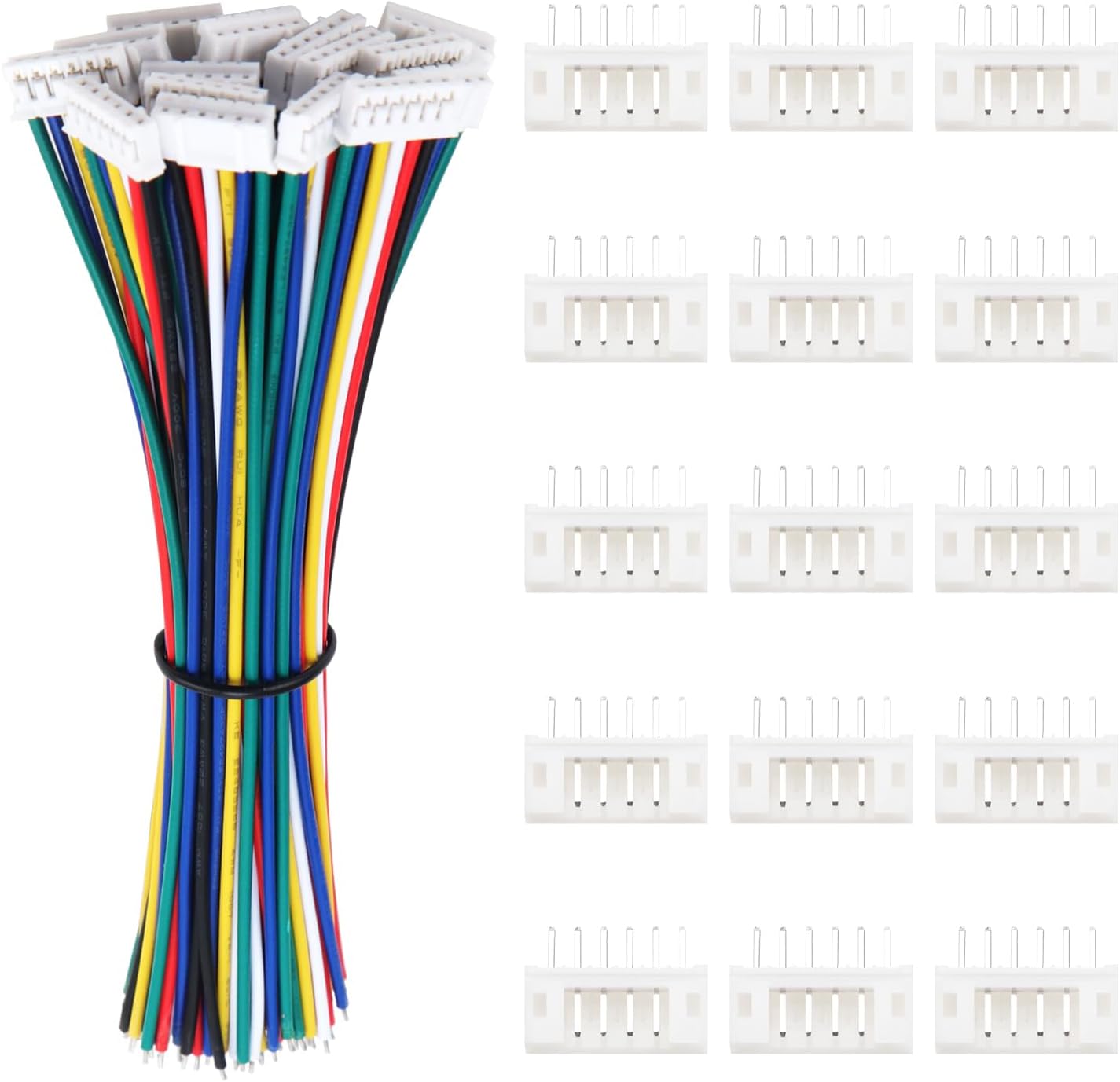 Lyeteung 15 Sets JST 2.0 PH 6 Pin Steckverbinder, Mini Micro JST 2.0 mm 6-Poliger Stecker mit ...