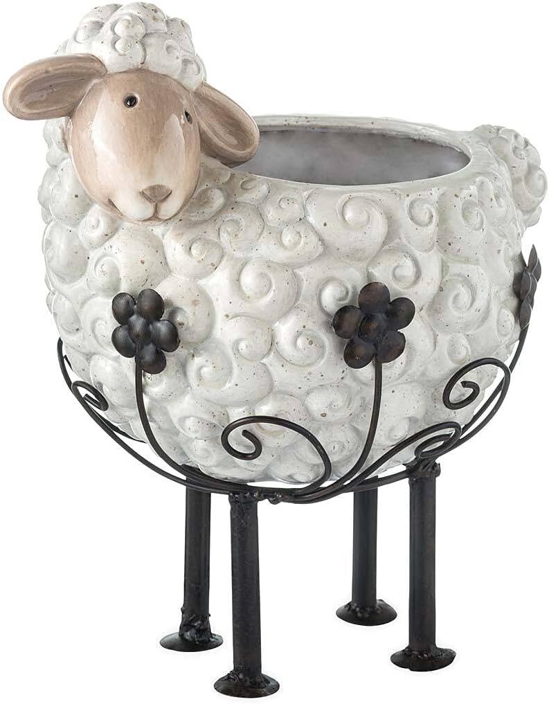 Amazon.com : Plow and Hearth Sheep Planter Pot with Decorative Stand ...
