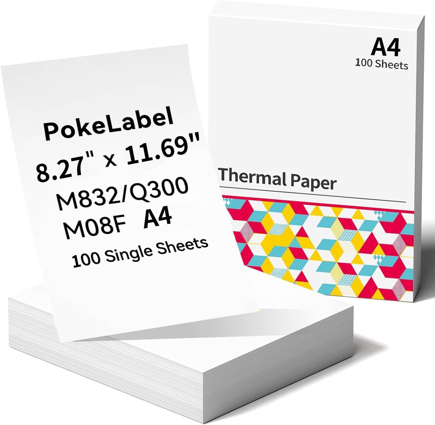 Thermal Printer Paper A4 8.27 x 11.69 for M08F-A4 M832 Q302 M835 ...