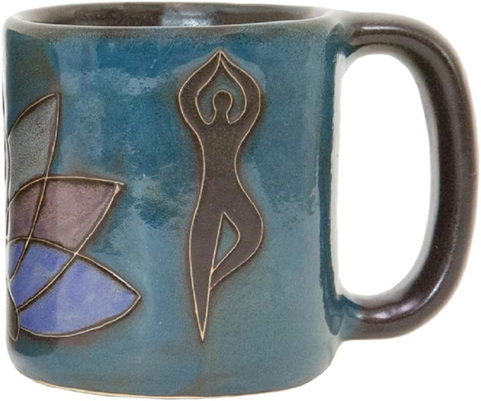 Amazon.com | Mara Stoneware Yoga Meditation 16oz Handcrafted Mug ...
