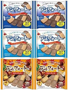 Amazon | ブルボン アルフォート ミルクチョコ 147g×2袋 リッチミルク 147g×2袋 マロンチョコ 136g×2袋 セット まとめ買い アソート | ノーブランド品 ...
