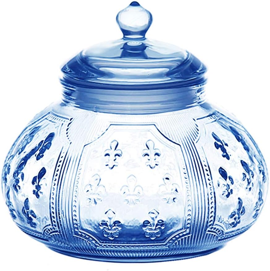 Amazon.com | Vintage Relief Crystal Glass Candy Dish Snack Jar with ...