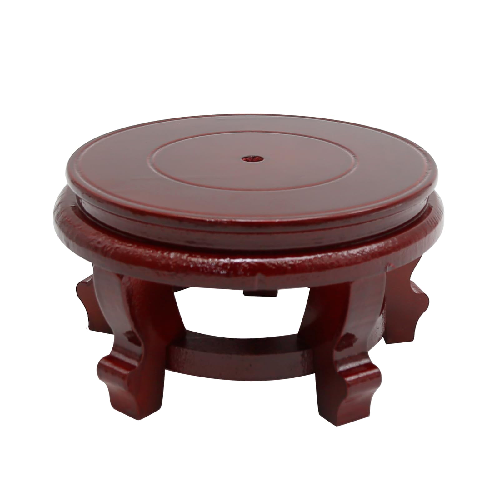 Snapklik.com : Wooden Display Stand Round Wood Display Base Rosewood ...