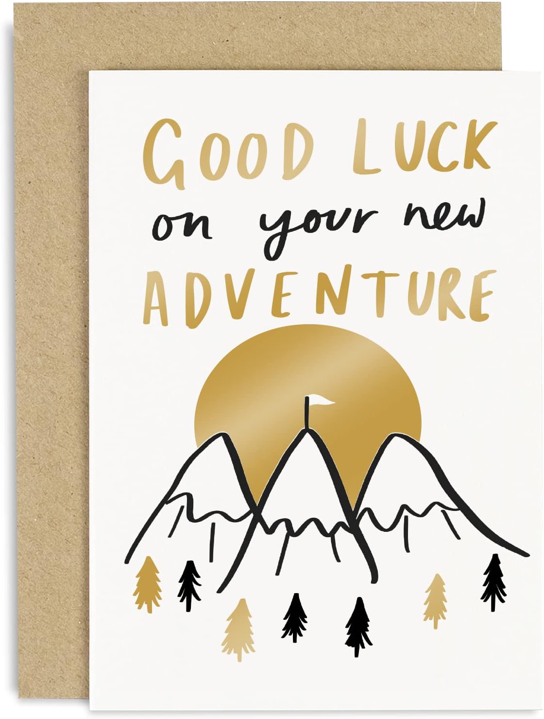 Old English Co. New Adventure Good Luck Card - Fun Leaving Card for Him ...