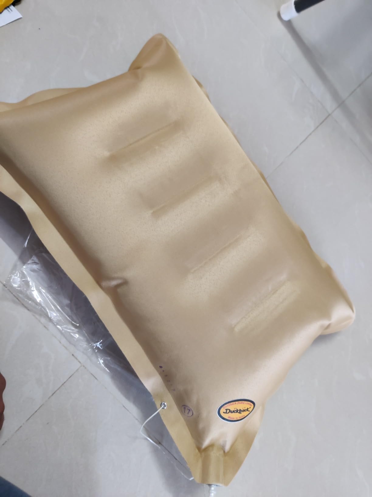 Duckback Cotton Rubberised Air Travel Pillow (Khakhi), One size ...