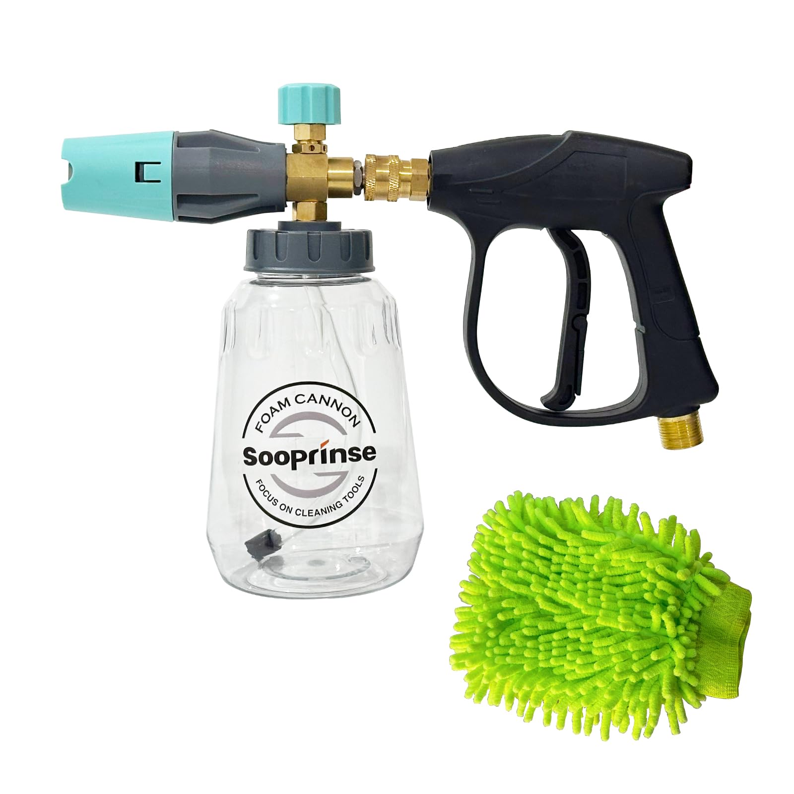 Amazon.com: Sooprinse Short Pressure Washer Gun with Foam Cannon, High ...