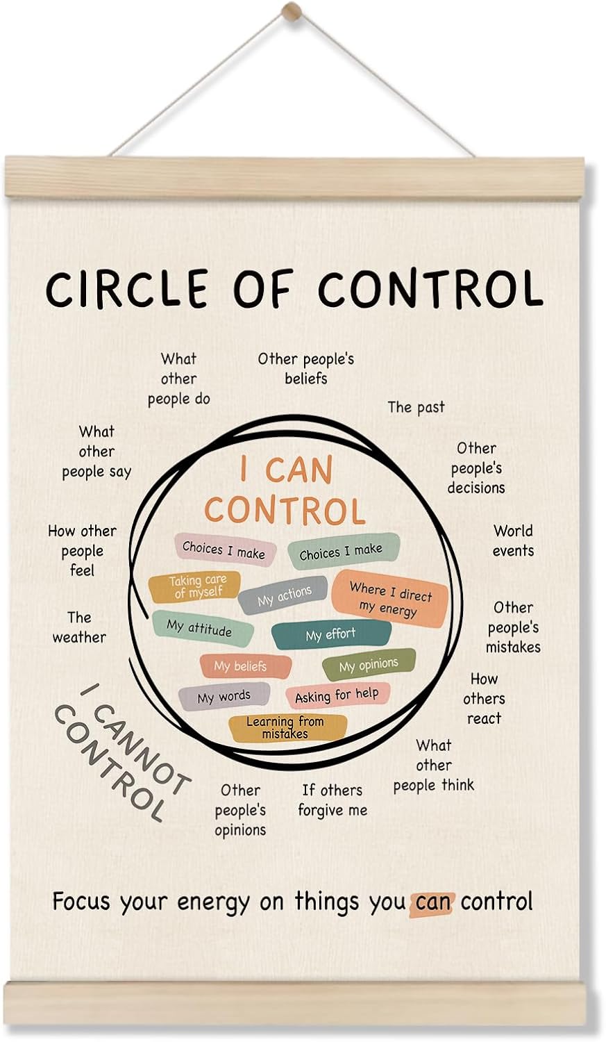 Amazon.com: Mental Health Posters Hanger Frame, Circle Of Control ...