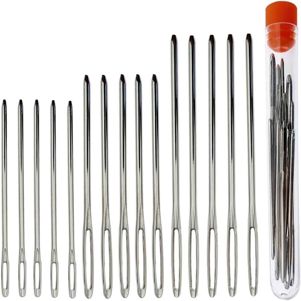 Large Eye Blunt Needles,15Pcs Yarn Knitting Hand Needles Sewing Big Eye ...