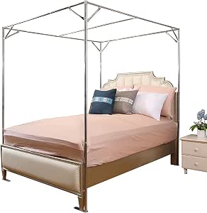 Amazon.com: LONONE 4 Corner Bed Canopy Post Frame Canopy Bed Frame Post ...