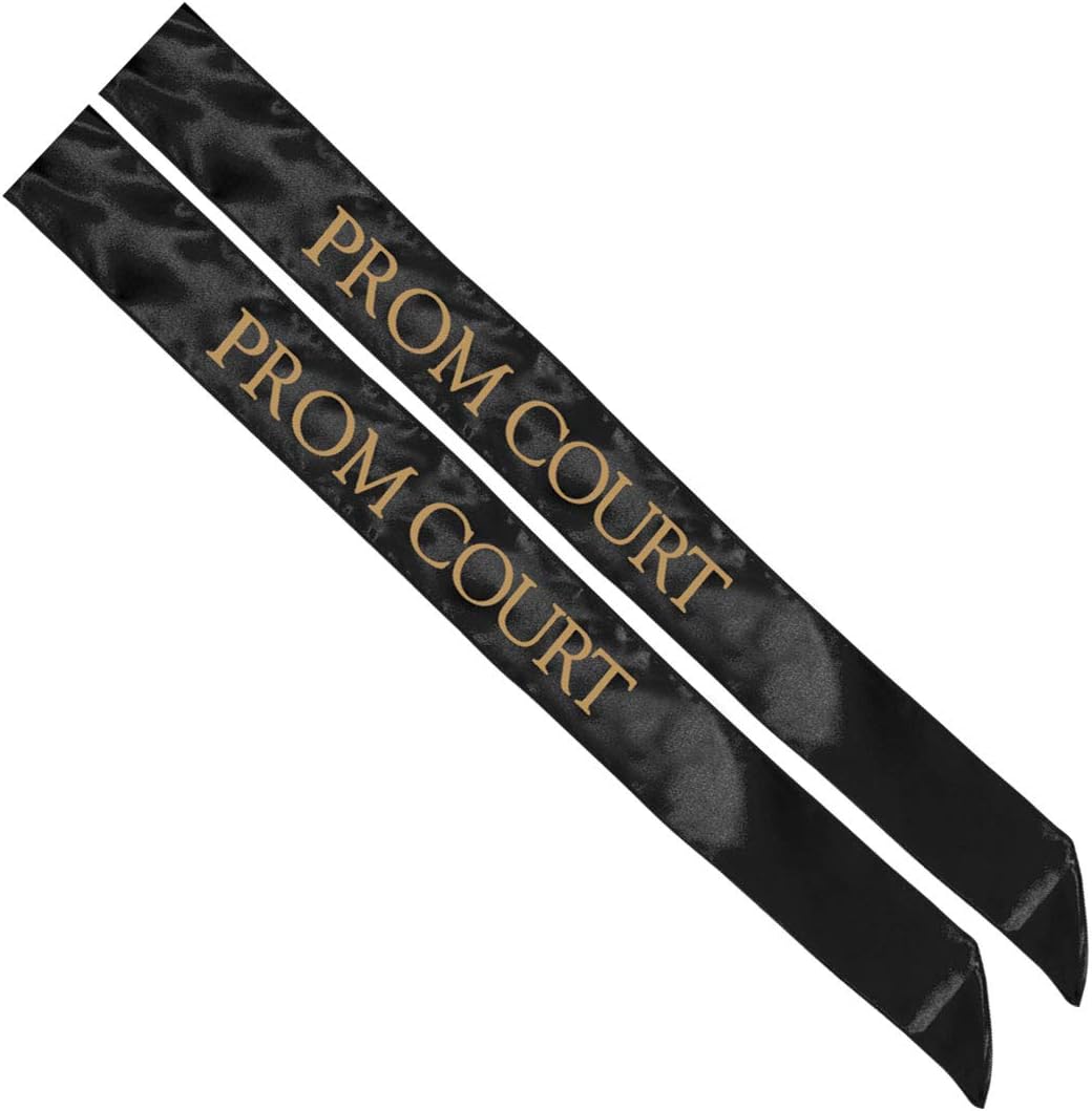 Amazon.com: Anderson's Prom Royalty Sashes, Gold with Black Imprint ...