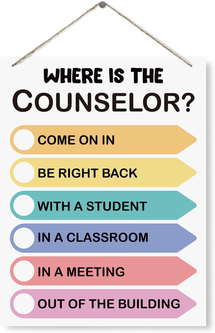 Amazon.com: Where is the Counselor Door Sign, Therapy Room Decor ...