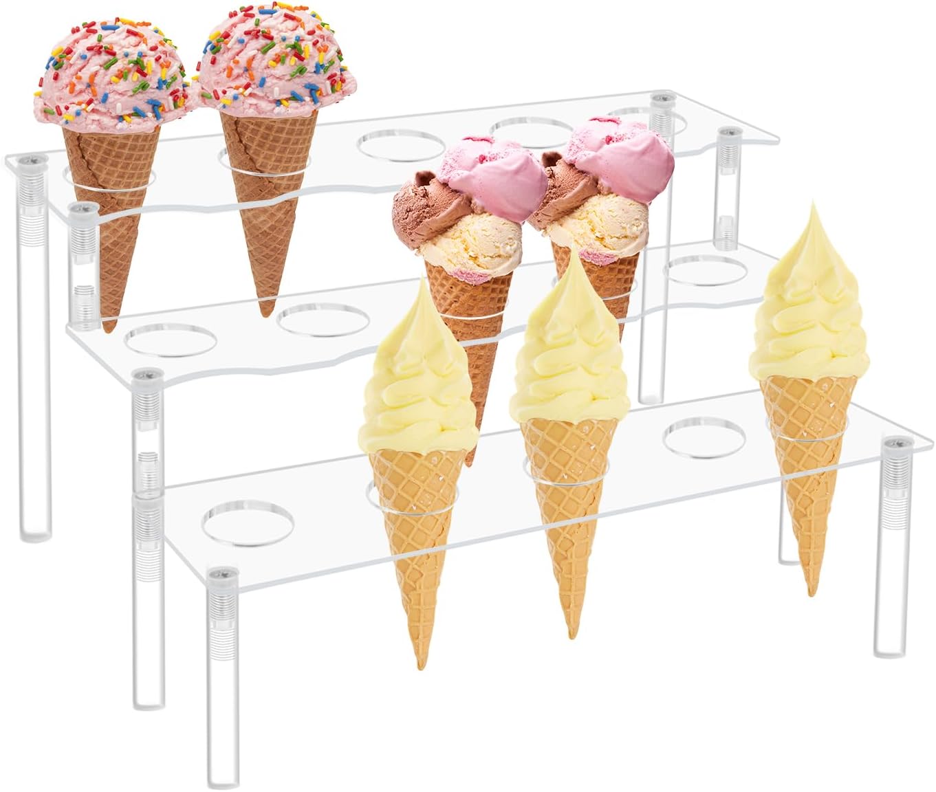 Amazon.com: ELEGICKLIP 15 Holes Cupcake Stand- Ice Cream Cone Holder ...