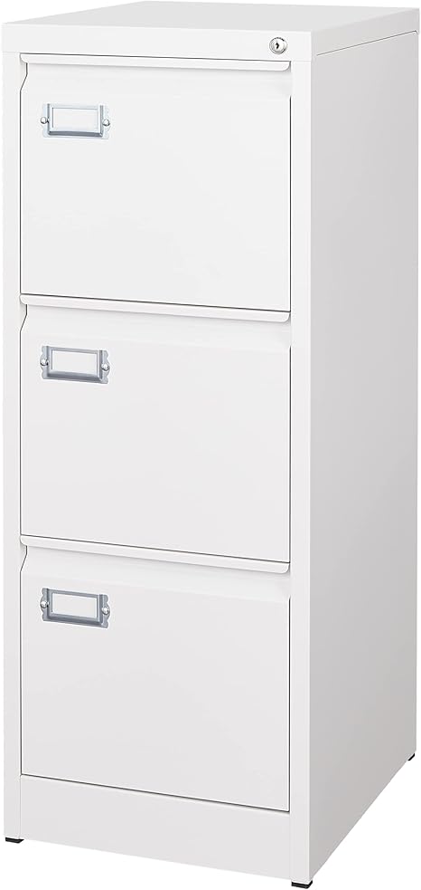 Amazon.com: BYNSOE 3 Drawer File Cabinet with Lock Metal Vertical File ...