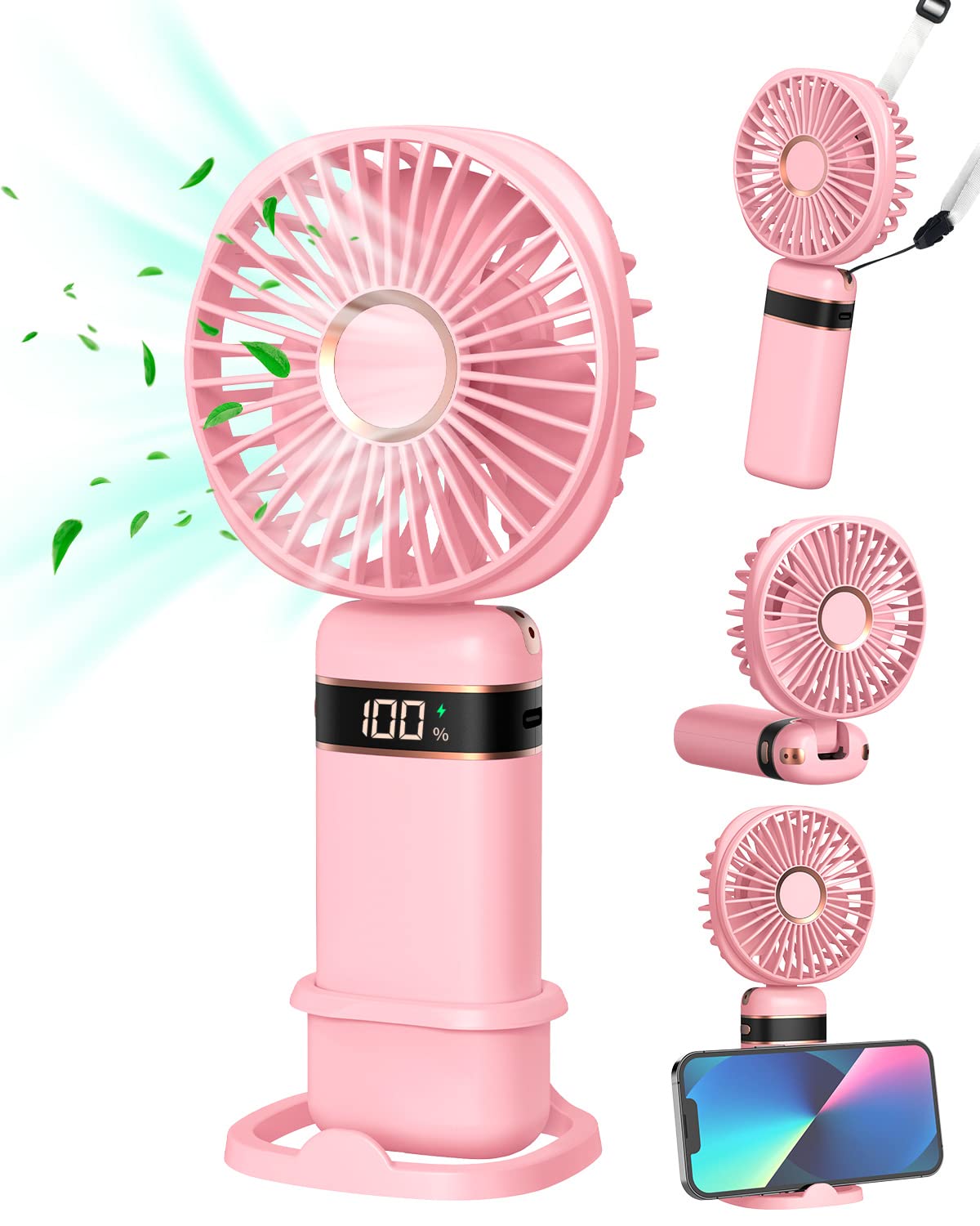 FAPPEN Mini Handheld Fan, Portable USB Hand Held Fan, Rechargeable Fans ...