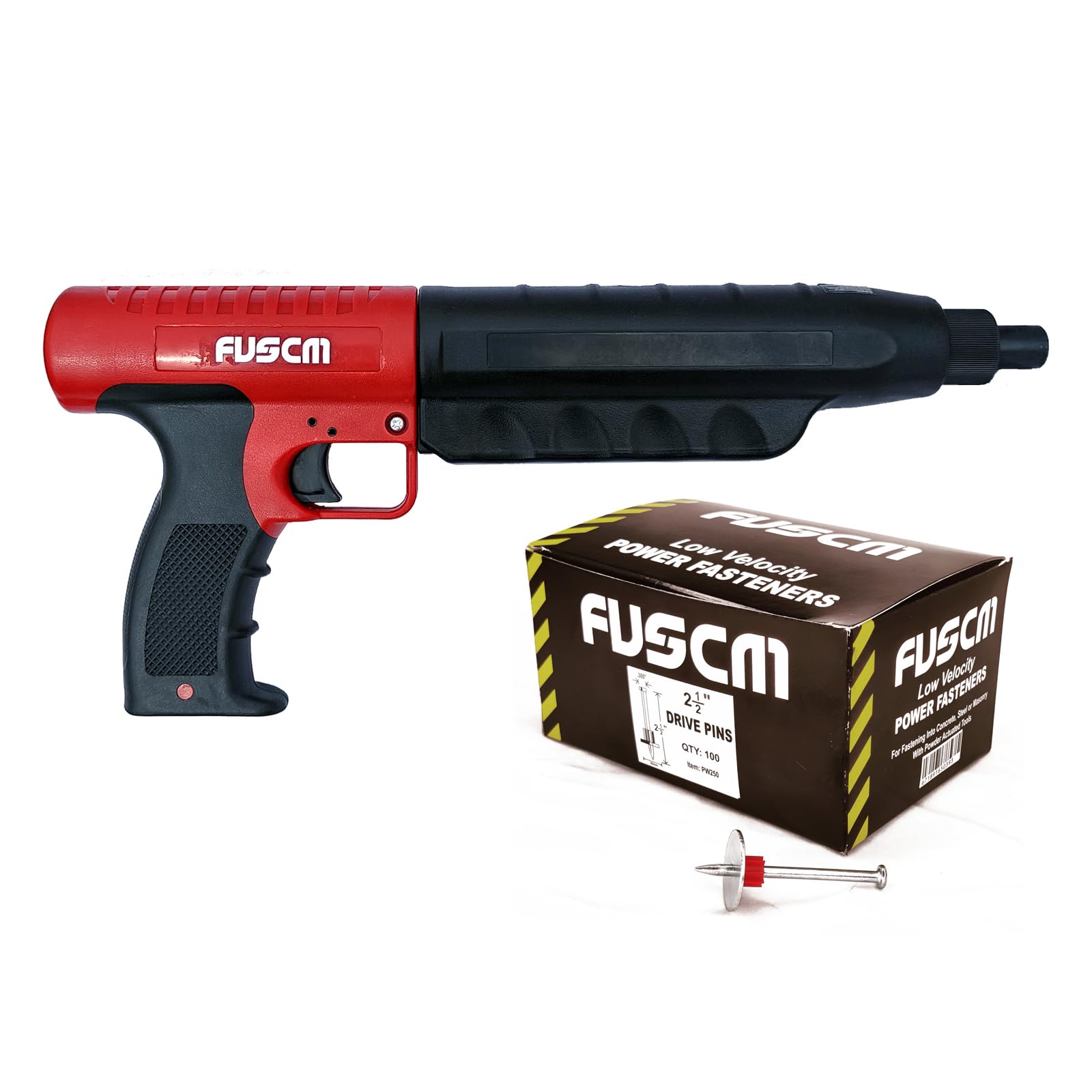 2-1/2" Washered Fastener + .22 Cal Powder Actuated Tool with Silencer ...