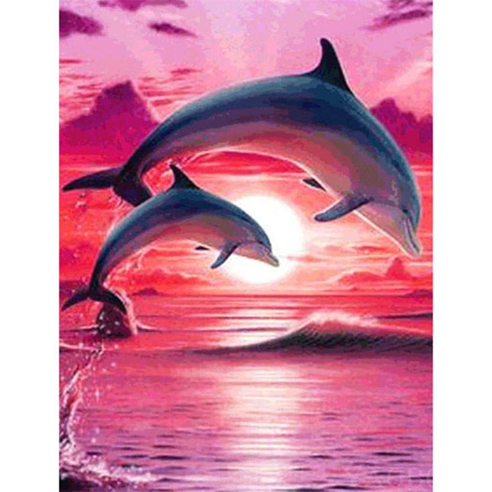 Dolphin Sunset Painting Canvas Ideas Dancing Dolphins Canvas Paint Kit