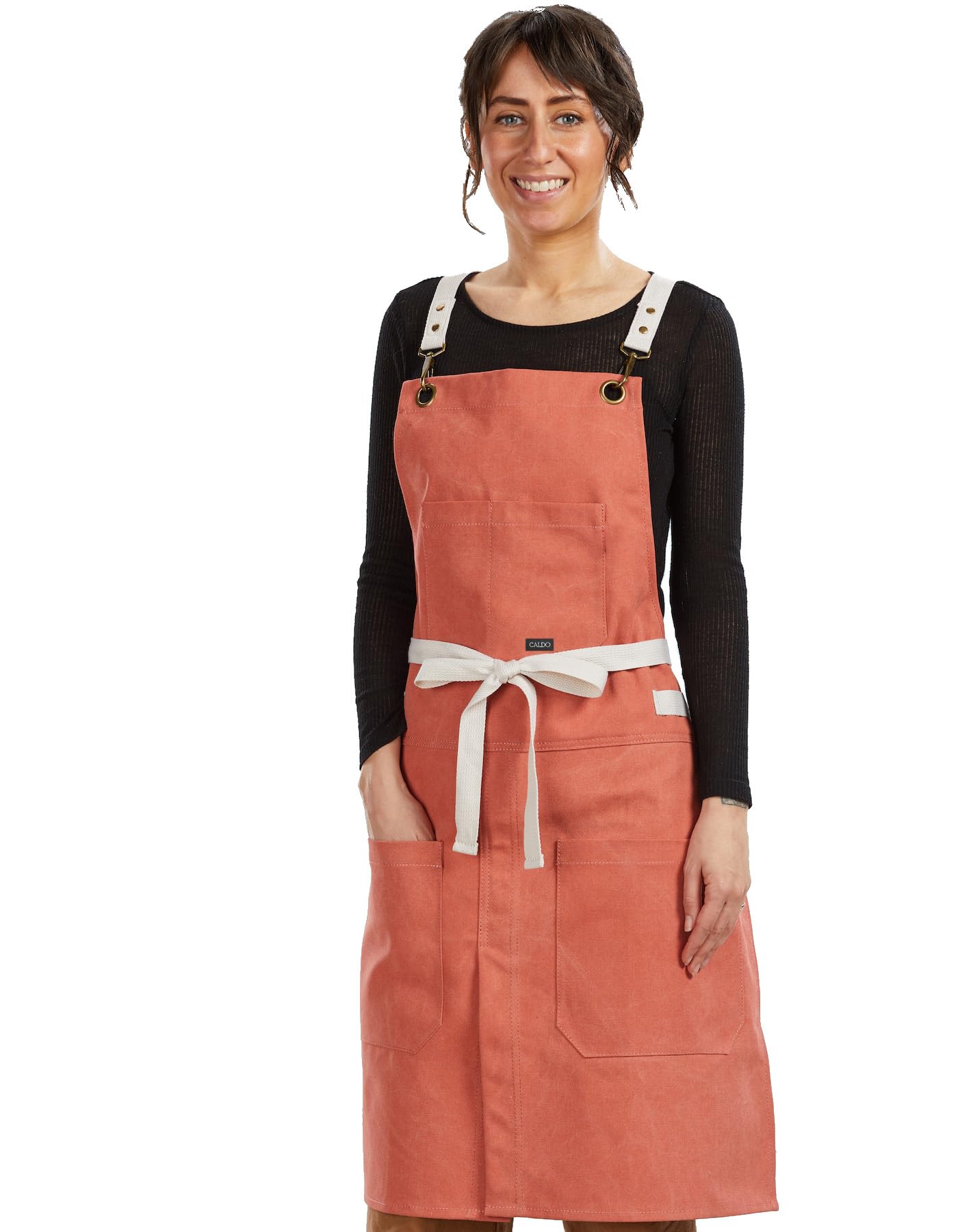 Amazon.com: Caldo Split Leg Apron (Terracotta): Home & Kitchen