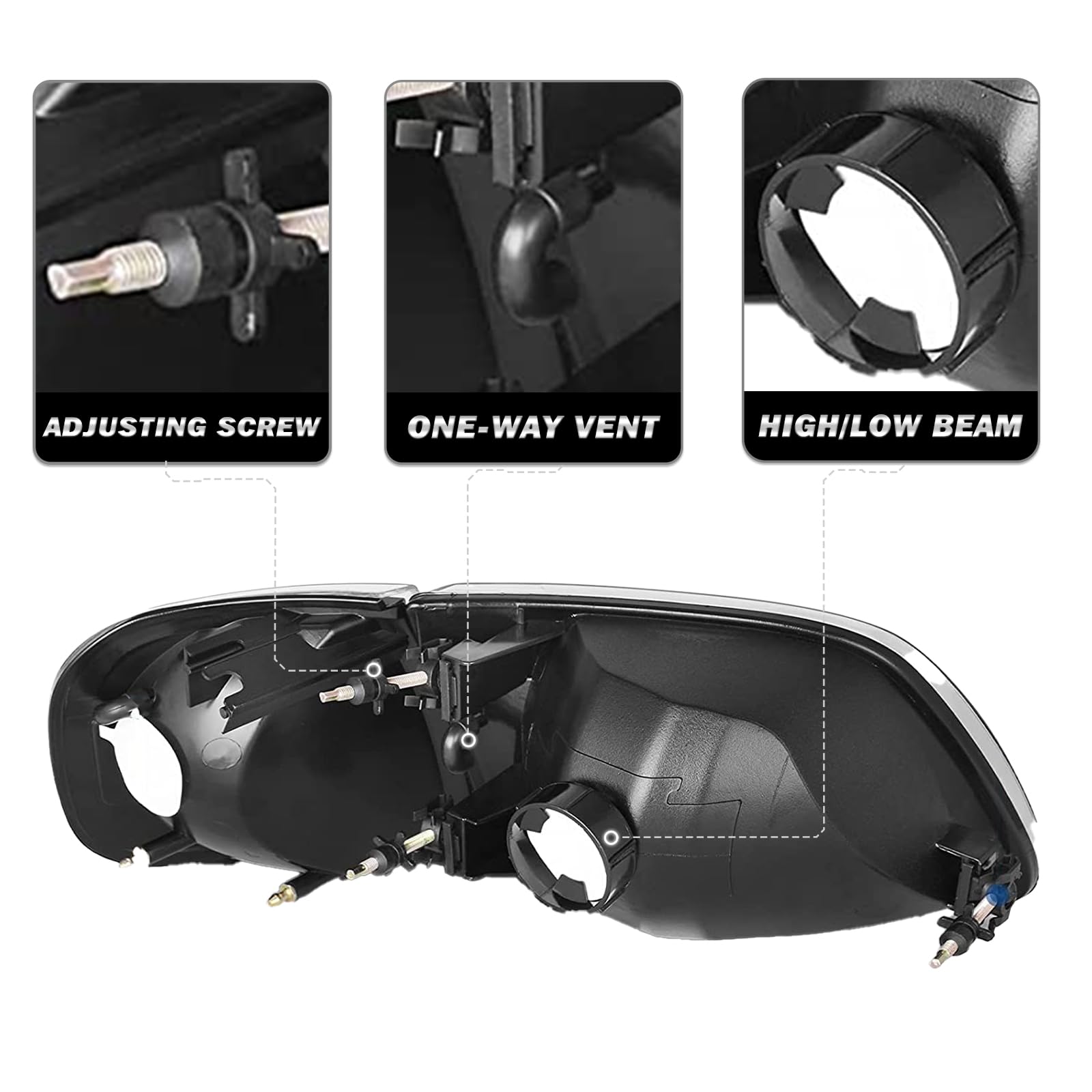 Snapklik.com : SOCKIR Headlight Assembly Fit For Ford 1997-2003 F150 ...