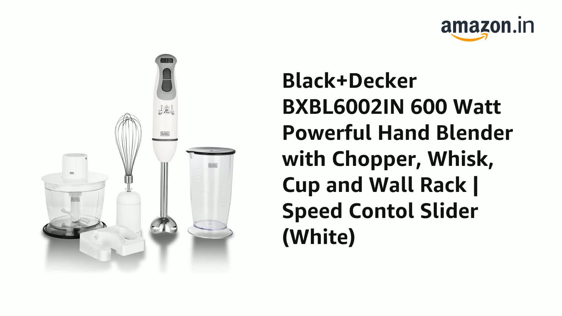 Watch Black Decker BXBL6002IN 600 Watt Powerful Hand Blender with ...