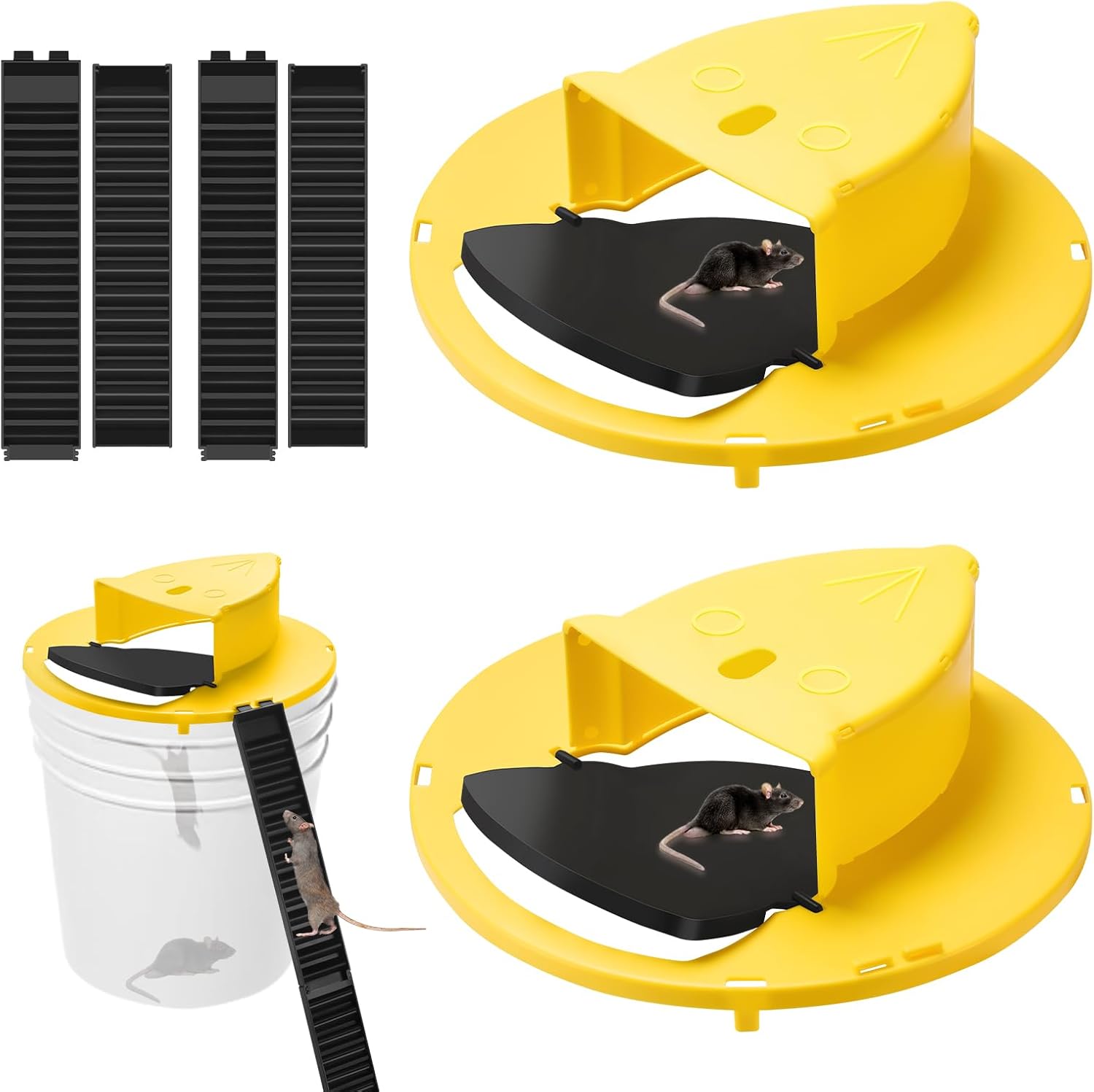 Amazon.com : Mouse Trap Bucket Lid, Humane Non-Killer Mole Rat Traps，5 ...