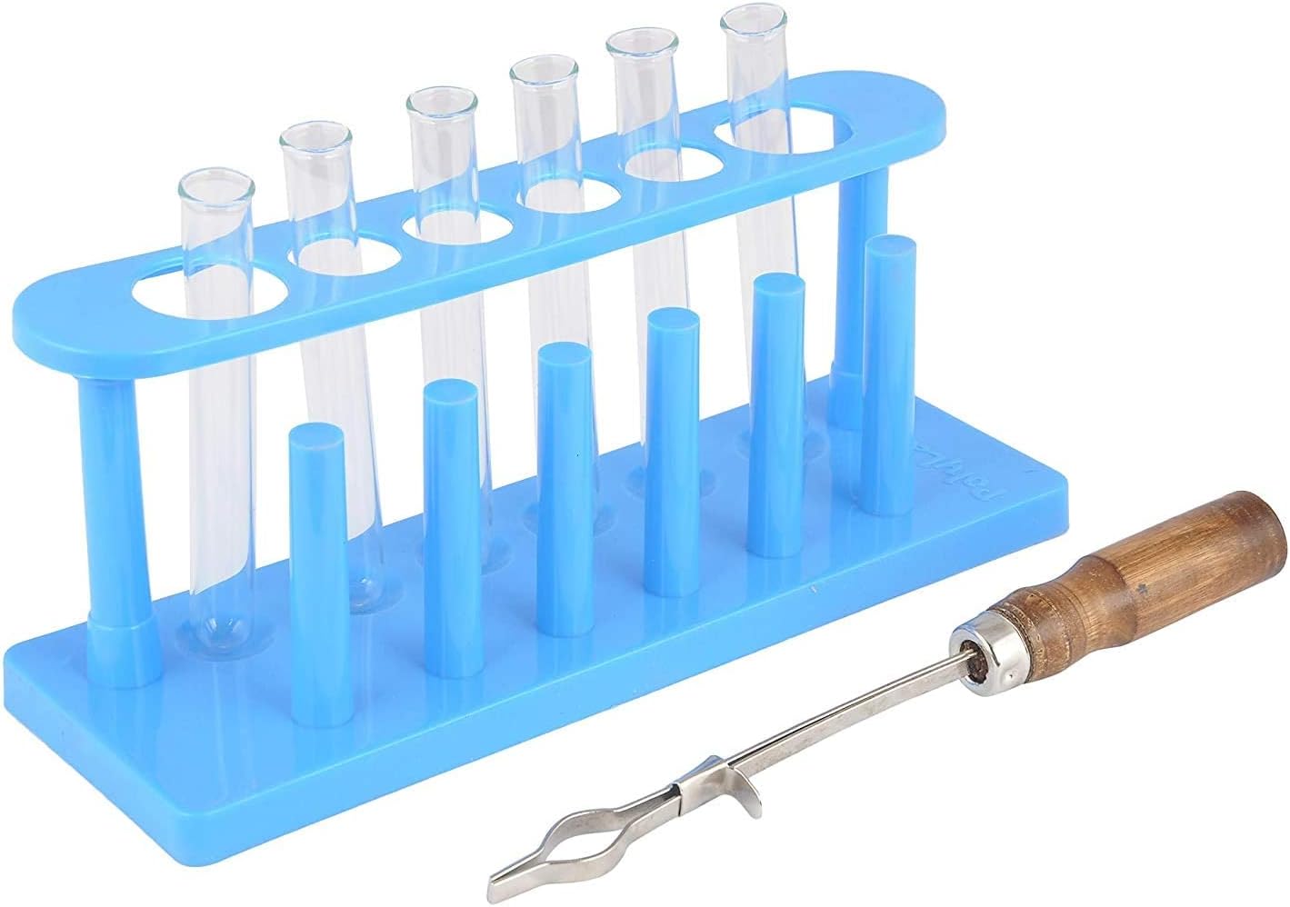 Gem Lab Small Test tubes 15ml (6 pcs) with Plastic Test Tube Stand and ...