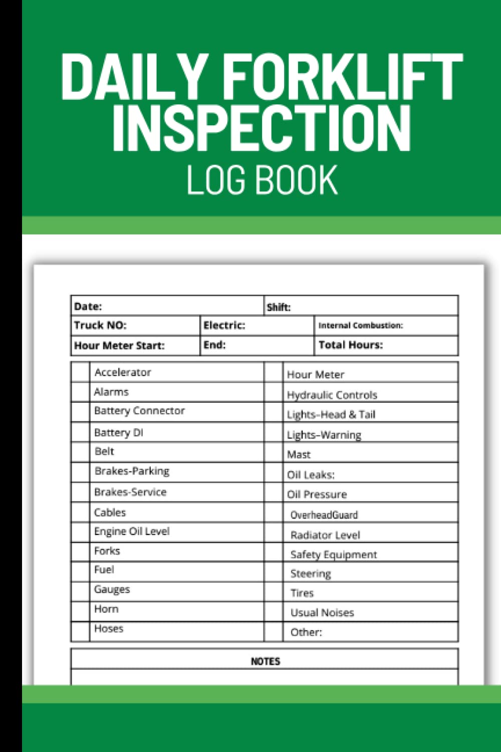 Daily Forklift Inspection Checklist Log Book: Record & Track ...