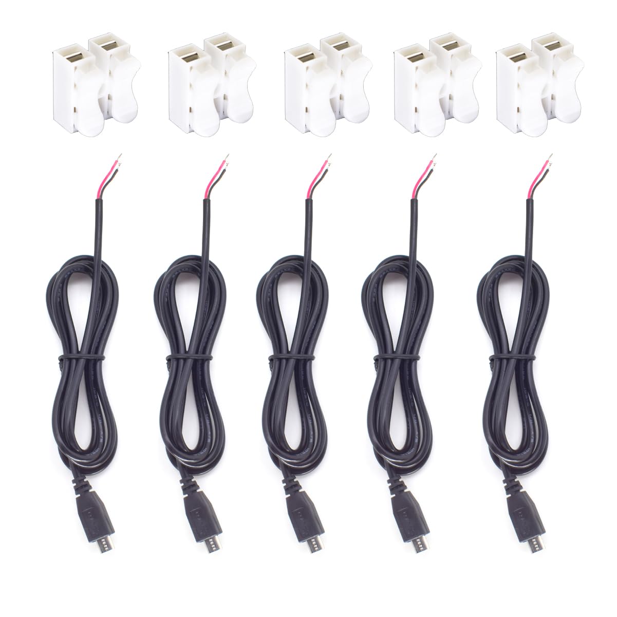 Amazon.com: N//C 5pcs 1M/3.3ft Micro USB Male Plug to Bare Wire Open ...