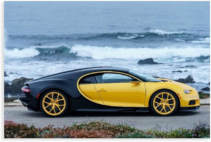 Amazon.com: NIUZWED Bugatti Chiron sports car poster - Bugatti canvas ...
