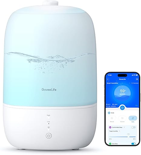 Amazon.com: GoveeLife Smart Humidifiers for Bedroom, 3L Top Fill Cool ...